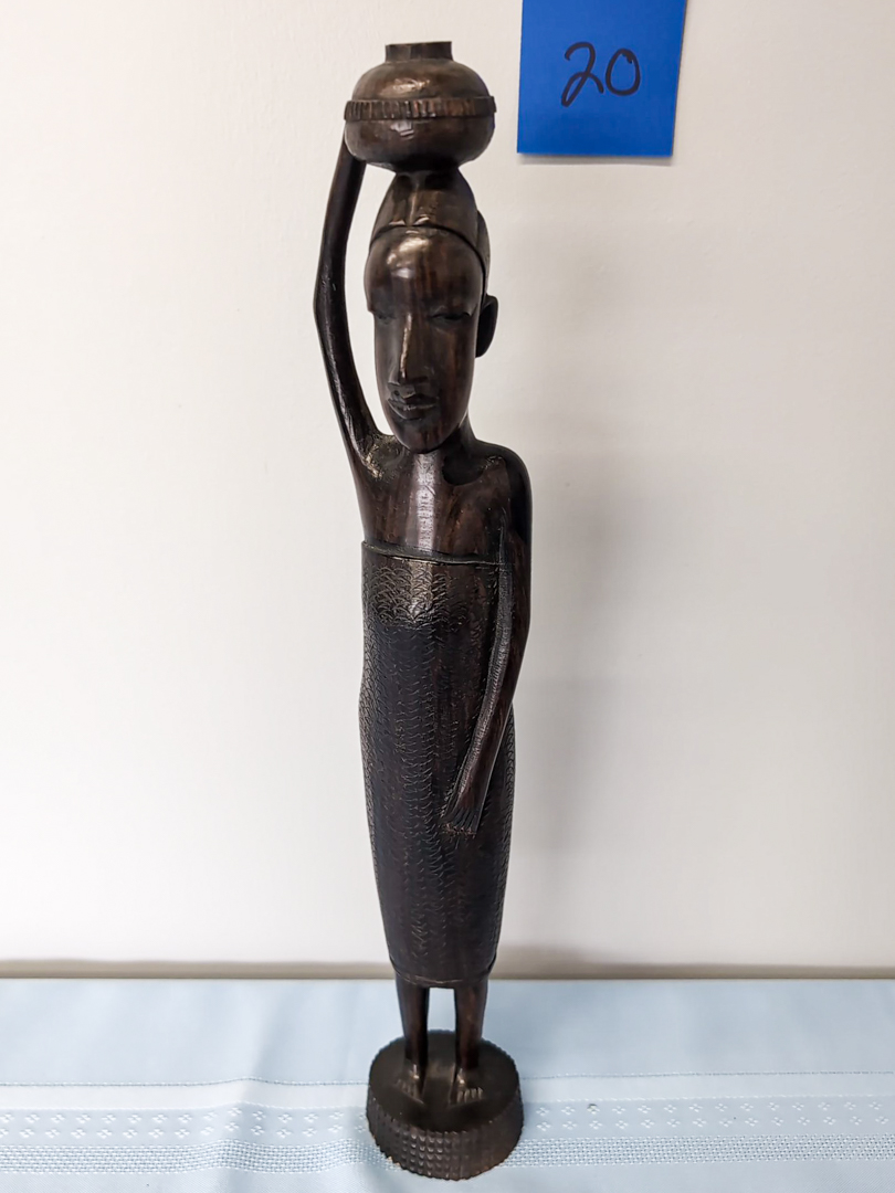 20. Dark Brown Ceramic Bowl, 15″ African Tribal Art – Changing Spaces SRS